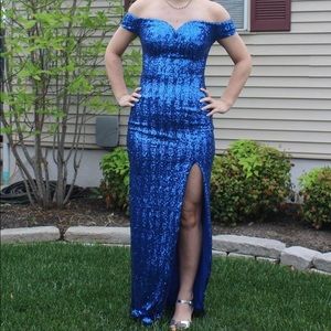B.Darlin Dresses | Beautiful Royal Blue Lace Long Dress Gown | Poshmark
